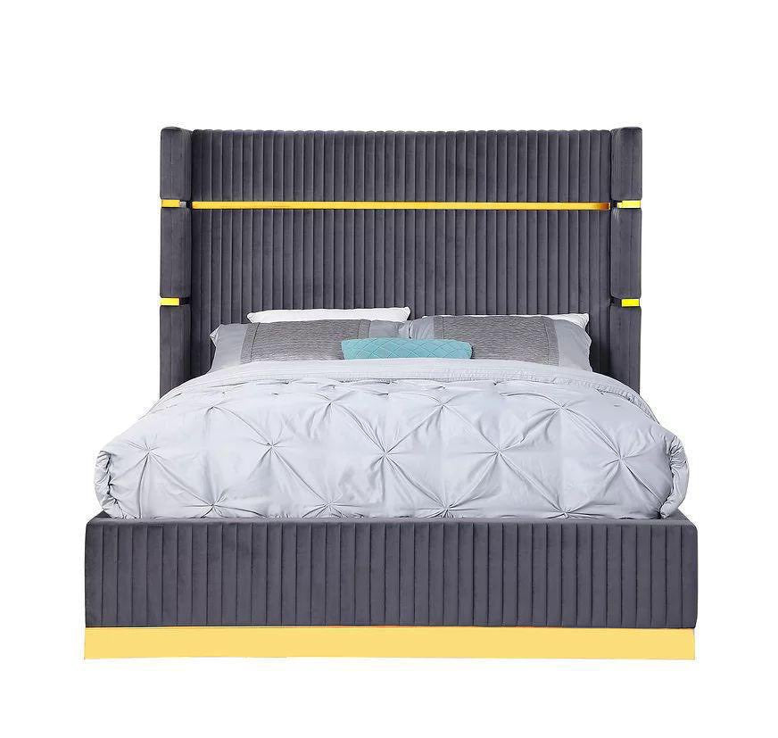 ASPEN - MODERN BED FRAME WITH GOLD TRIMMINGS – North End Furniture ...